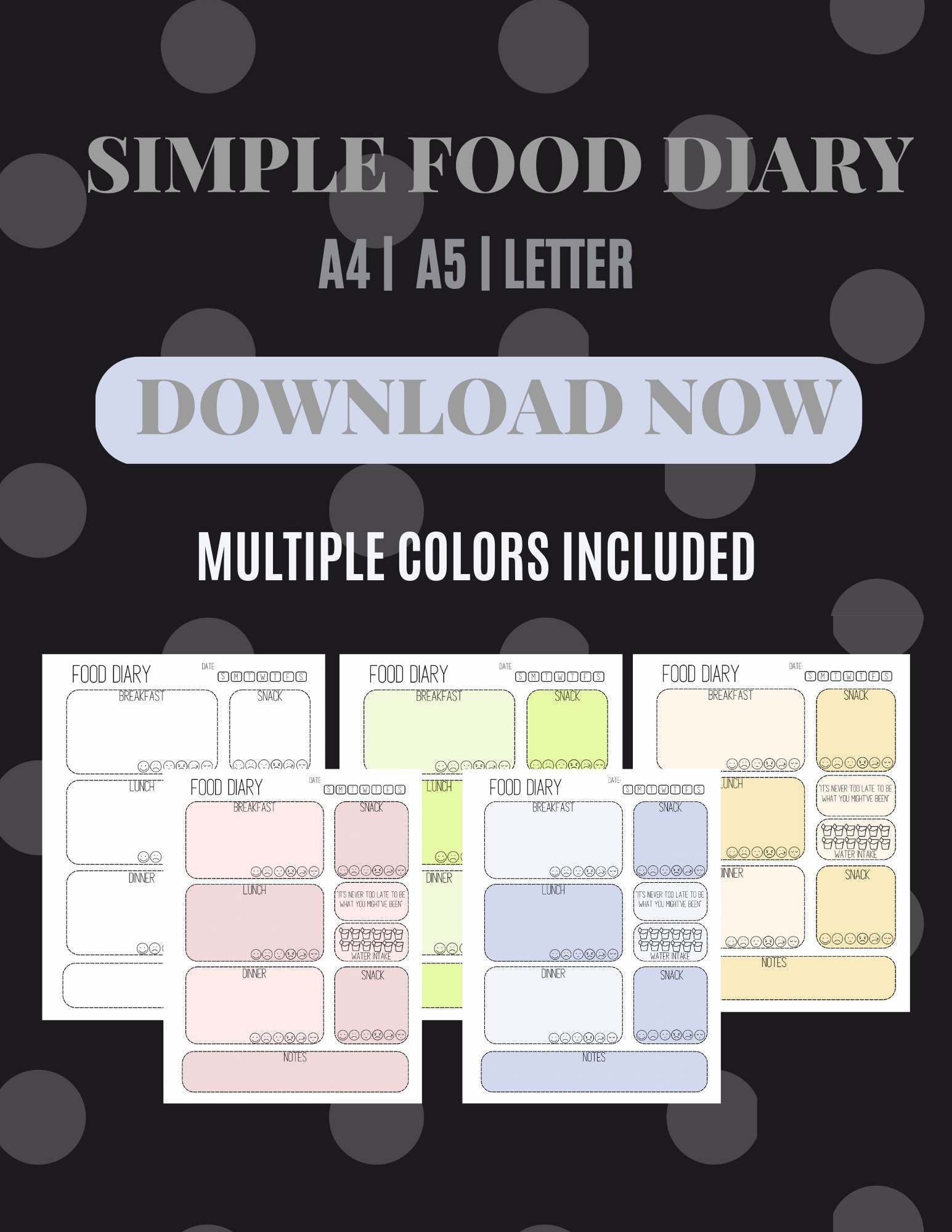 Printable Food Diary Your Guide to Healthier Eating Habits - Etsy