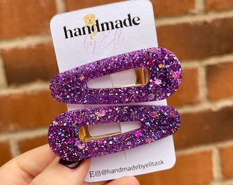 Purple Hair Clips | Etsy