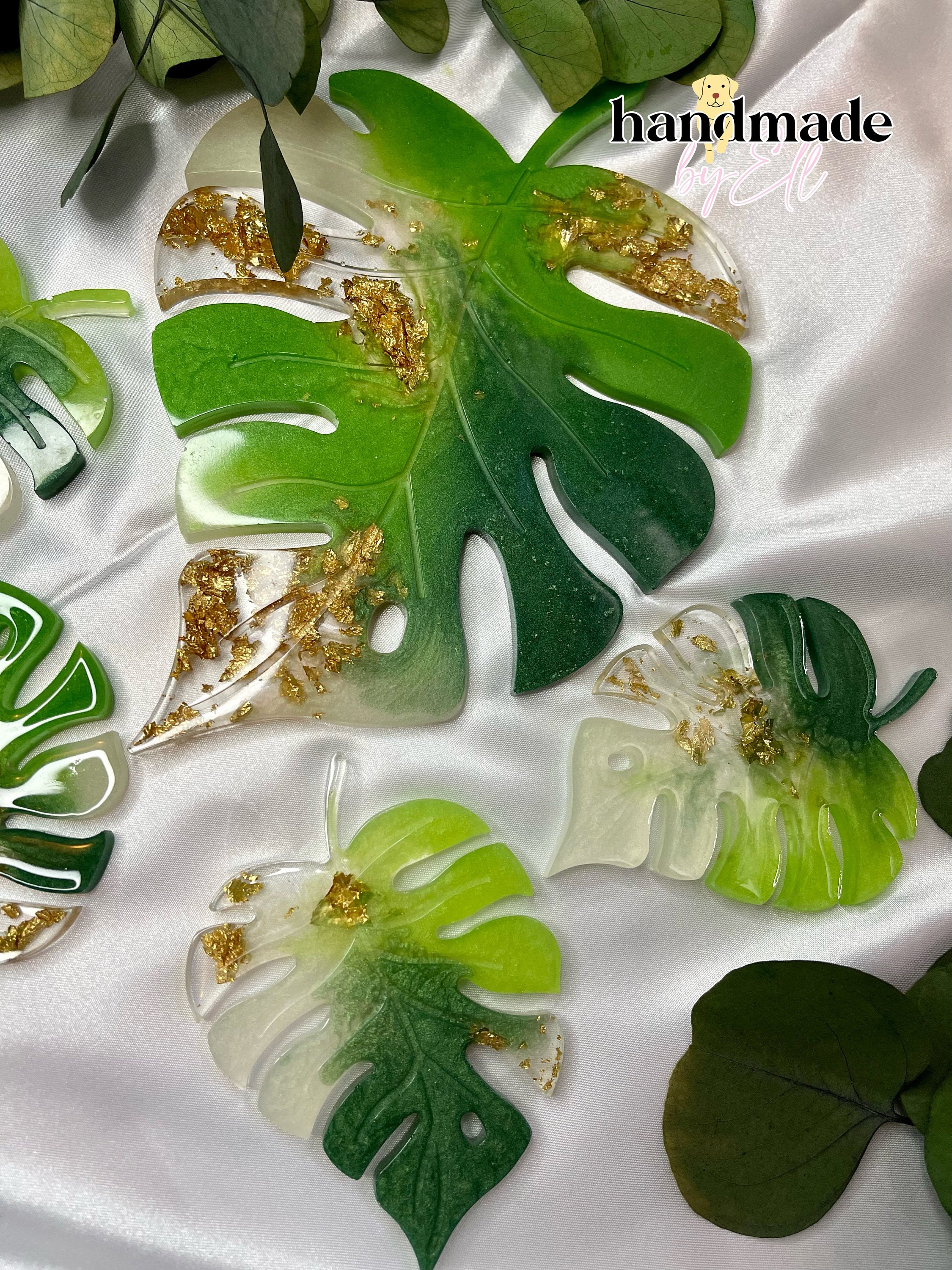 Variegated Monstera Leaf Coaster - Etsy UK