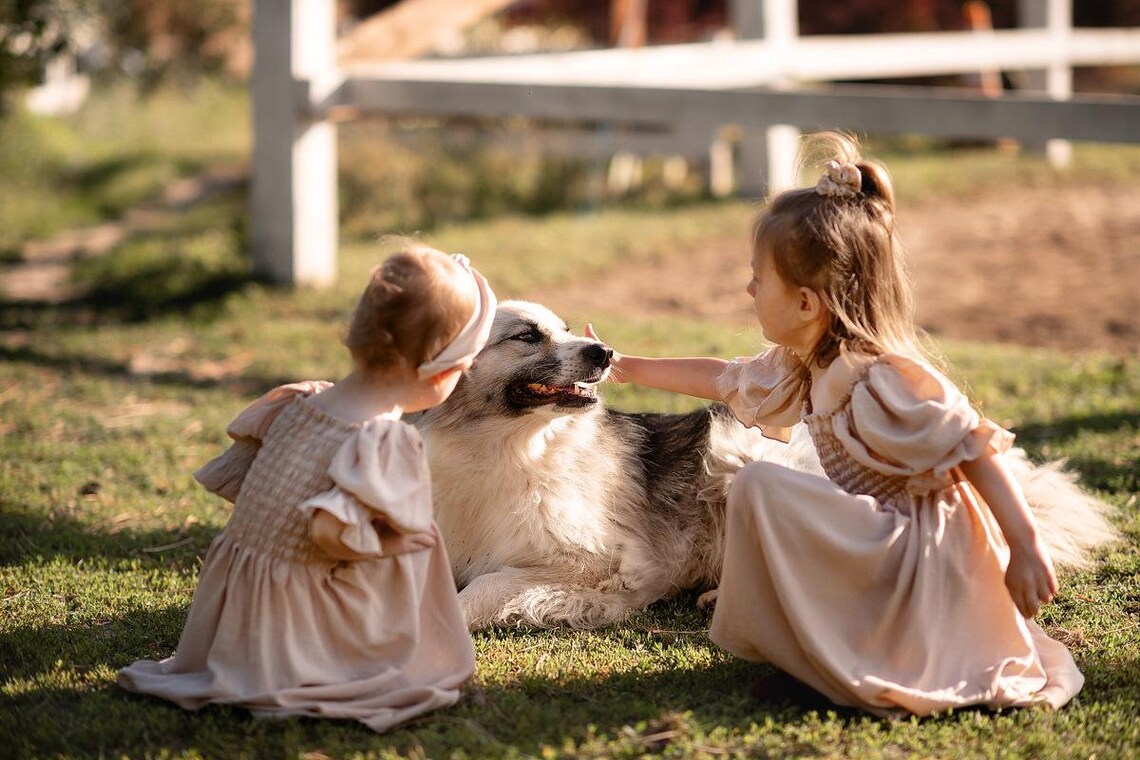 Cottagecore Princess Dress Girls Clothing Beige Silk | Etsy