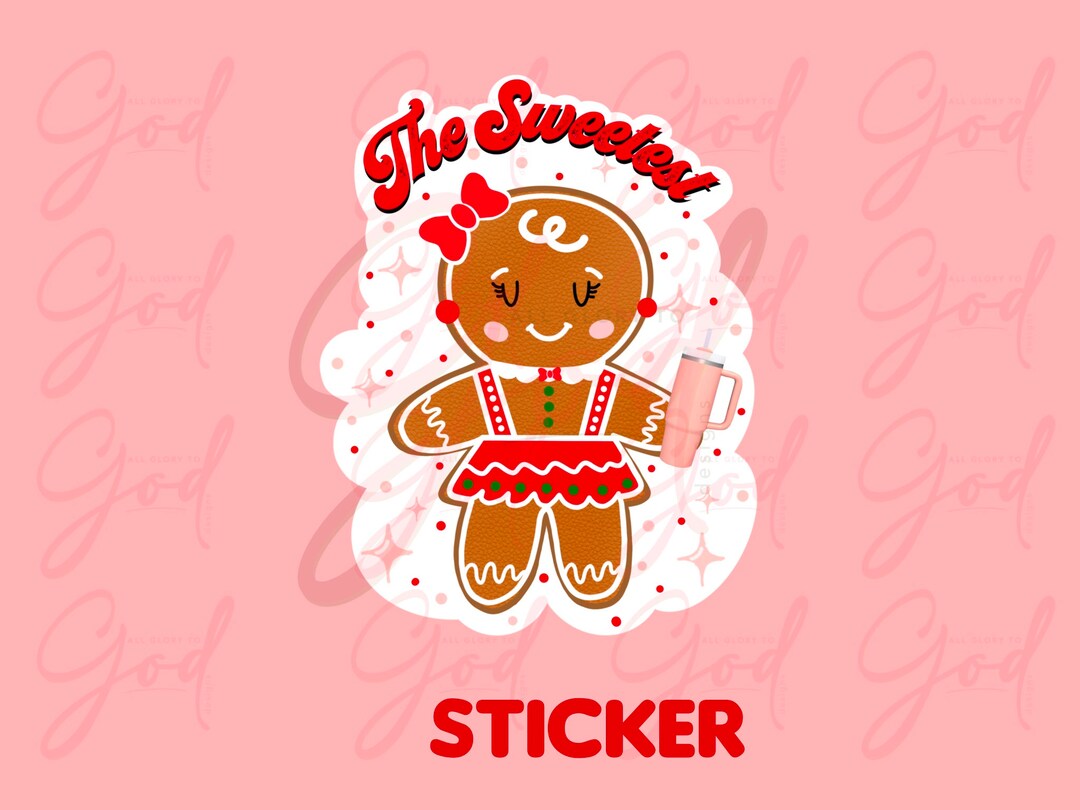 Cute Gingerbread Girl Sticker,christmas Gingerbread Sticker,gingerbread ...