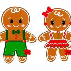 Cute Gingerbread Girl and Boy Png,christmas Gingerbread Couple Png ...