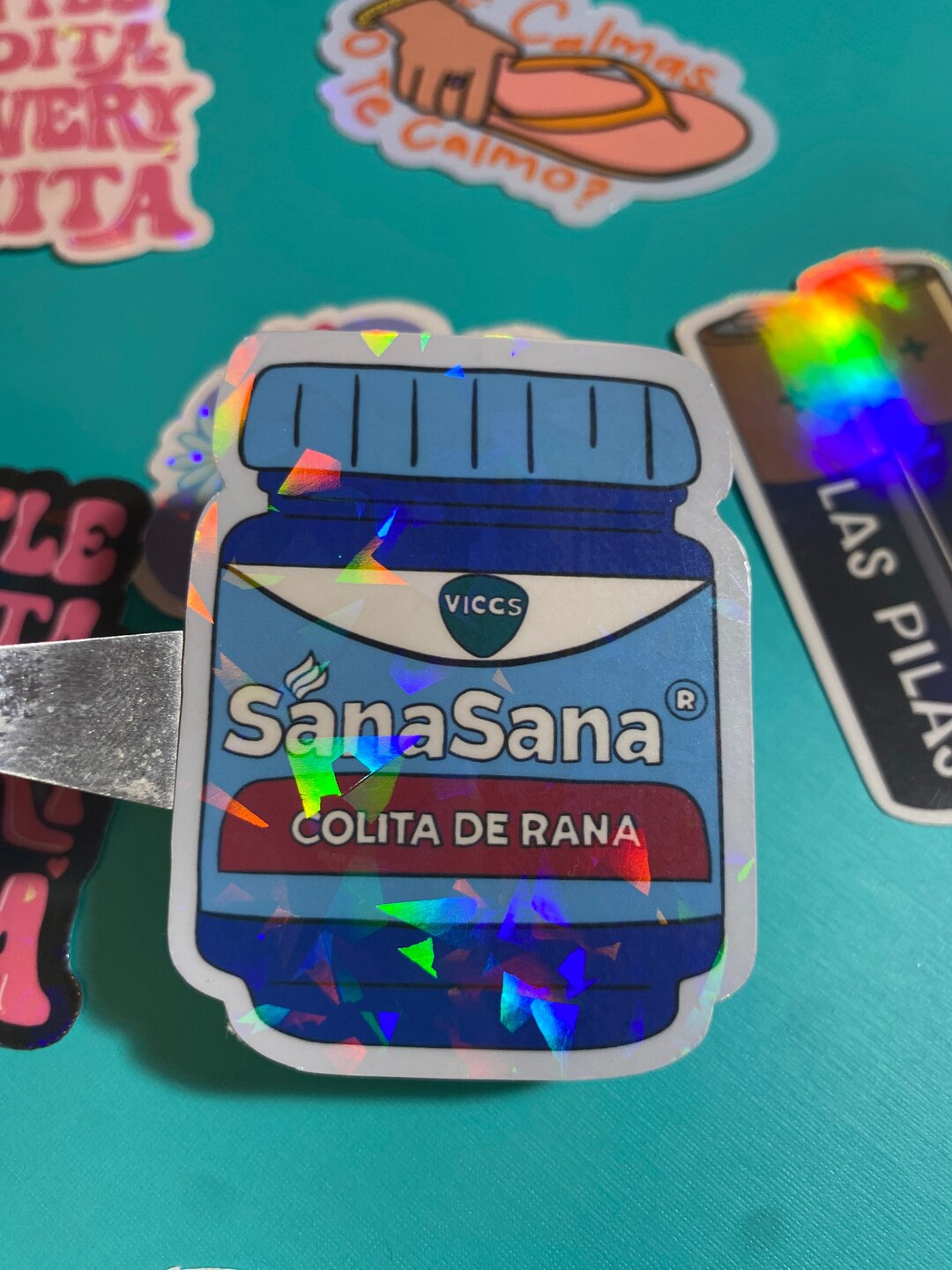 Holographic Hand Drawn Mexican Stickers,ponte Las Pilas Sticker ...