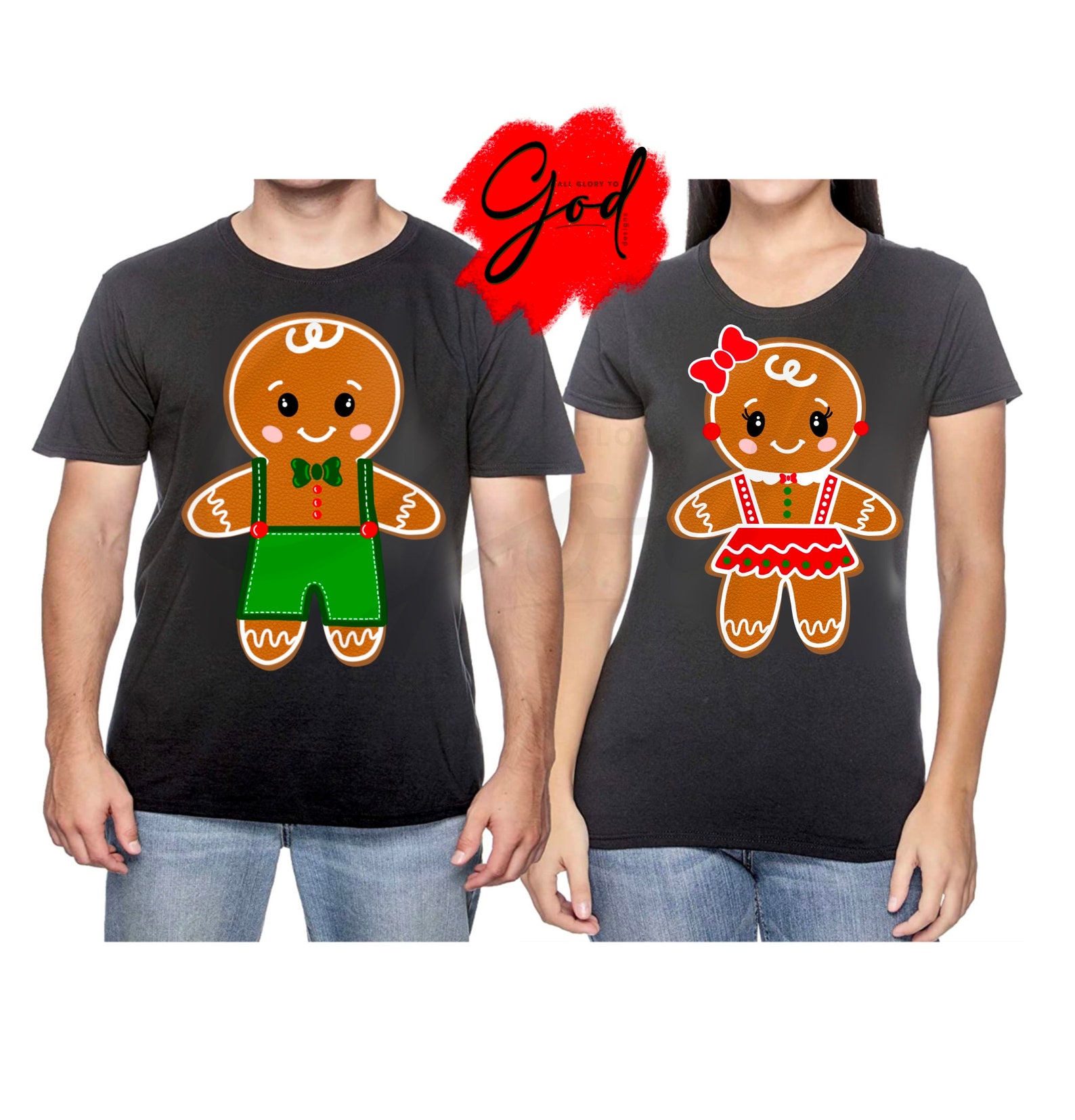 Cute Gingerbread Girl and Boy Png,christmas Gingerbread Couple Png ...