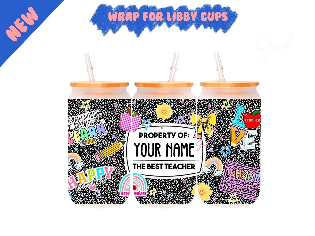Personalized Teacher Libby Cup PNG, 11oz Mug Wrap Png,teacher Coffee ...