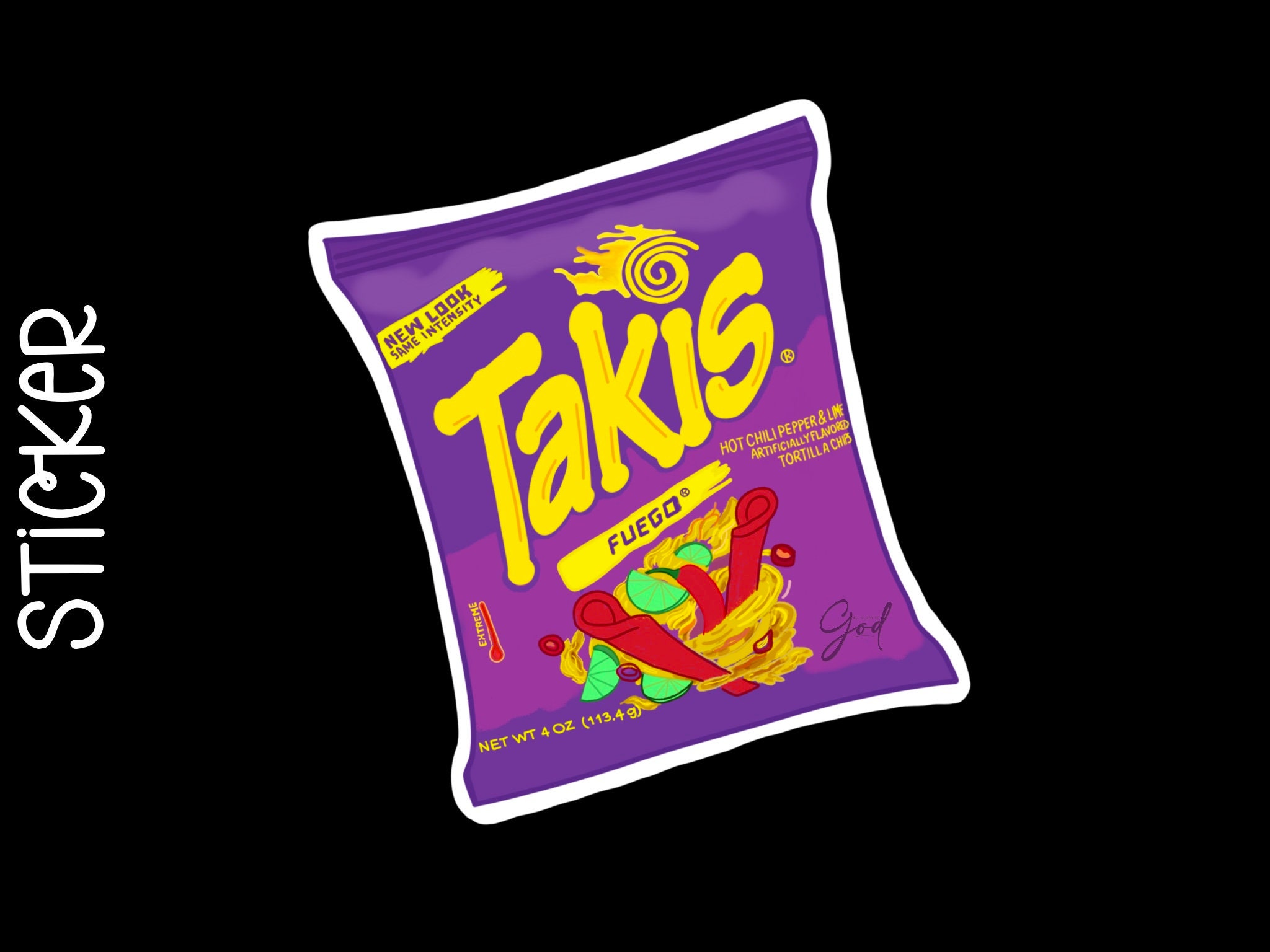 Hand Drawn Mexican Stickers,takis Chips,hot Chips,ponte Las Pilas ...