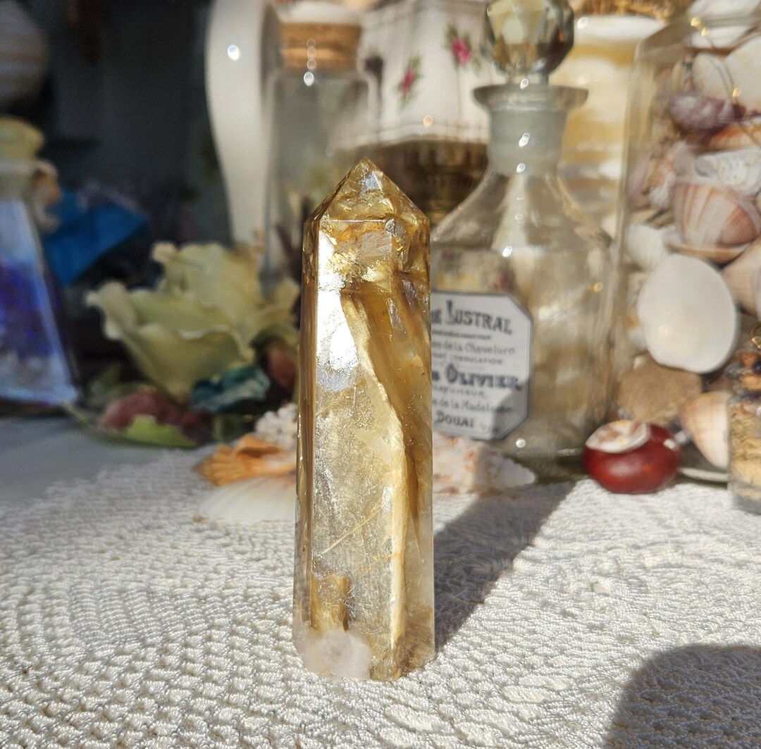 Golden Mica Crystal Tower, Polished Mica Point, Chakra Stone ...