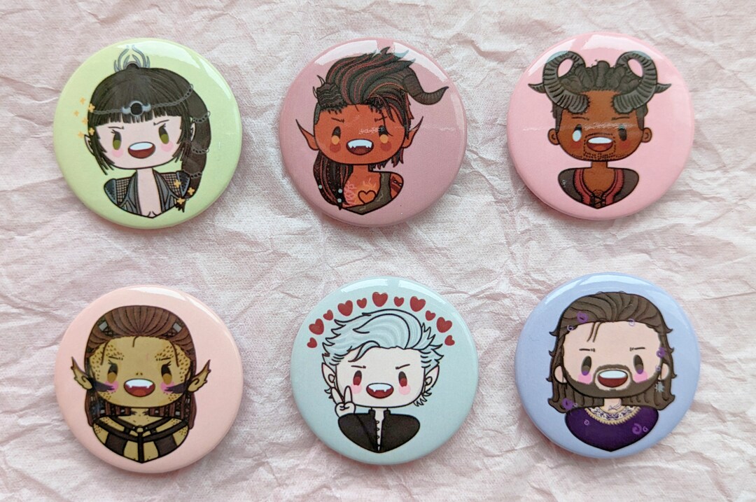 Camp Cuties BG3 Inspired Button Badges Button Badges Video Games ...