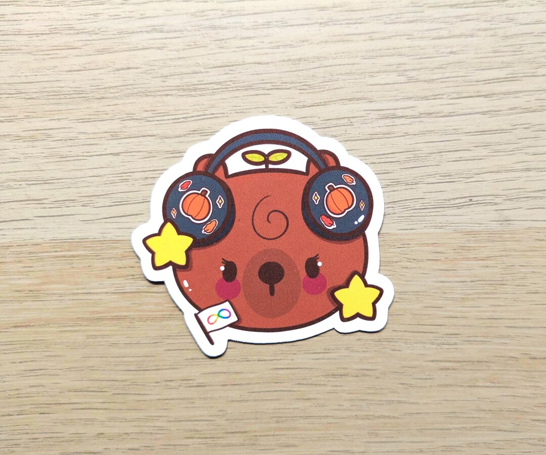 Autism Autumn Bear Vinyl Sticker ~ Neurodivergent ~ Kawaii ~ Autumn ...