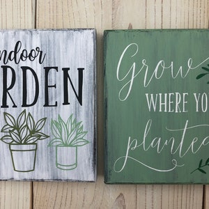 Rustic Plant Themed Mini Signs, Rustic Farmhouse Decor, Indoor Garden ...