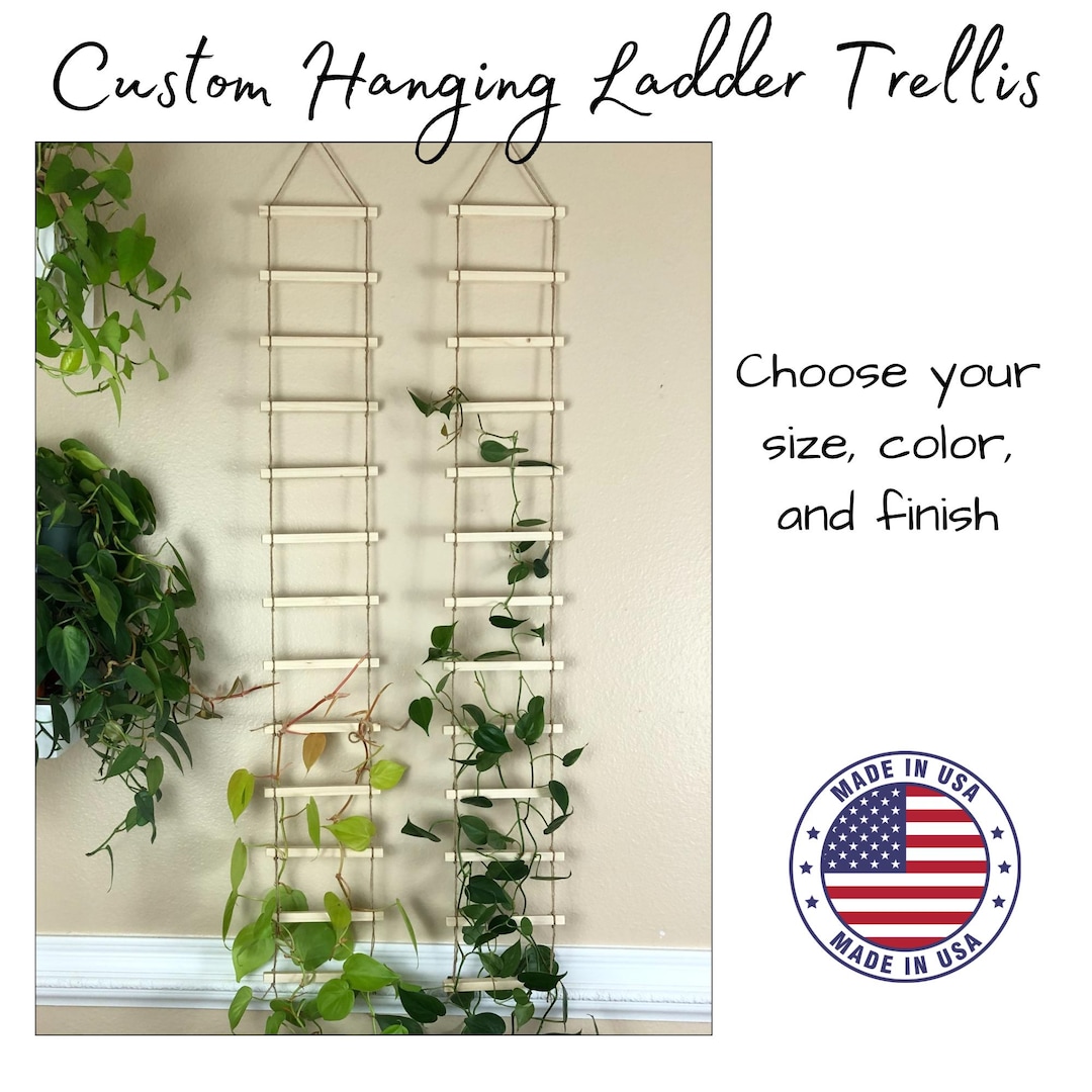 Hanging Wood Trellis for Indoor Plants, Wall Ladder for Climbing Plants ...