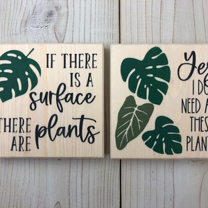Rustic Plant Themed Mini Signs, Rustic Farmhouse Decor, Indoor Garden ...