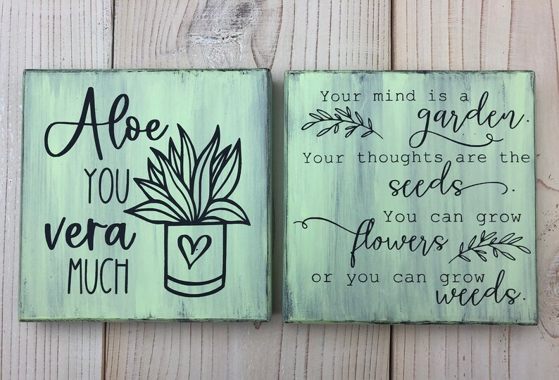 Rustic Plant Themed Mini Signs Rustic Farmhouse Decor Indoor - Etsy