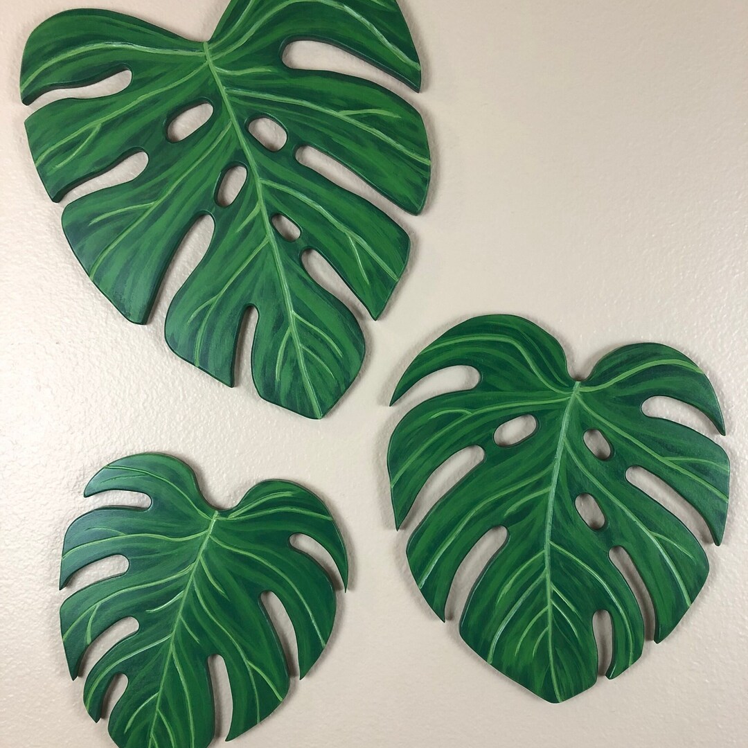 Wood Monstera Leaf Wall Hanging, Plant Wall Art, Monstera Deliciosa Art ...