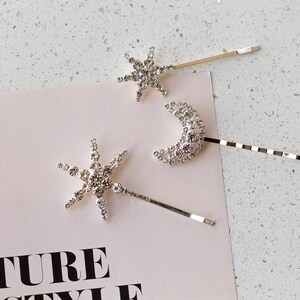 Set of 4 Crystal Star Hair Pins | Celestial Hair Accessory | Celestial ...