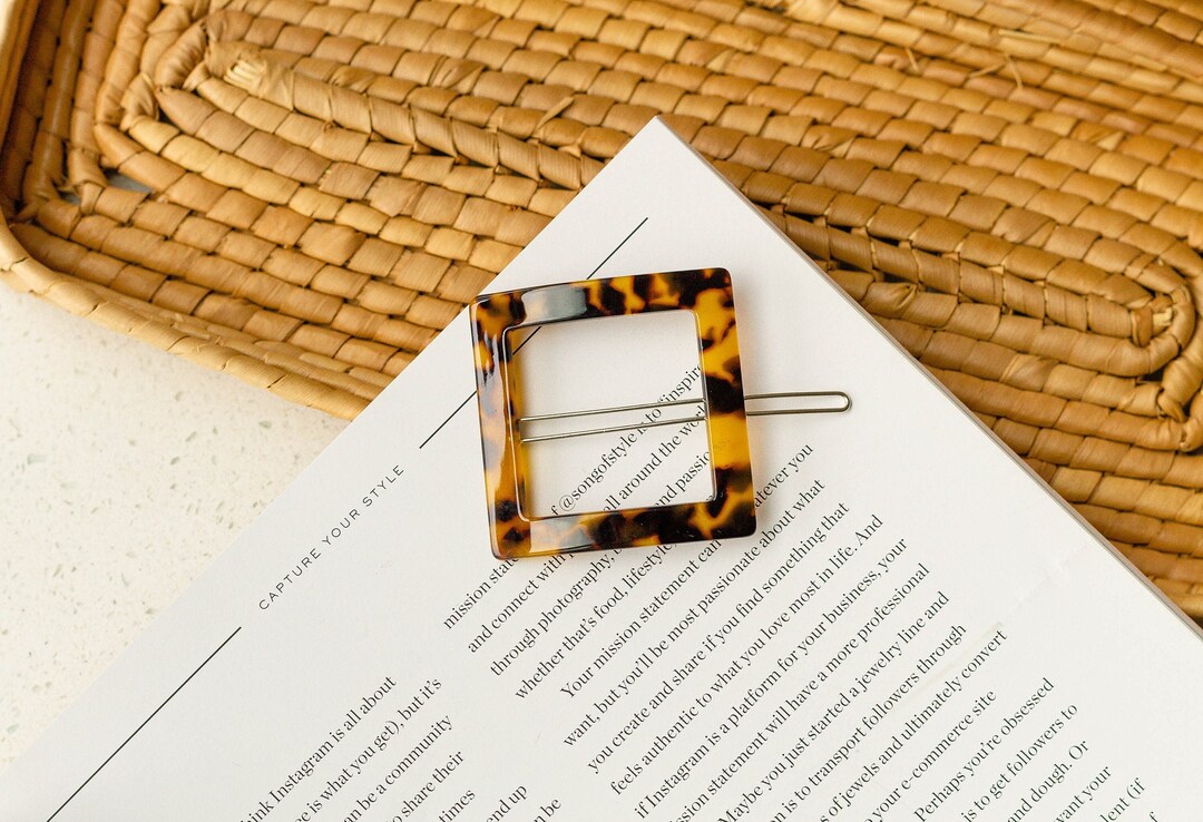 Tortoise Shell Hair Pin Square, Tortoise Shell Hair Clips, Tortoise ...