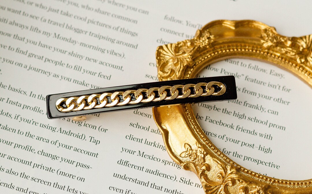 Gold Chain Hair Barrette Gold Chain Hair Clip Vintage Hair Accessories ...