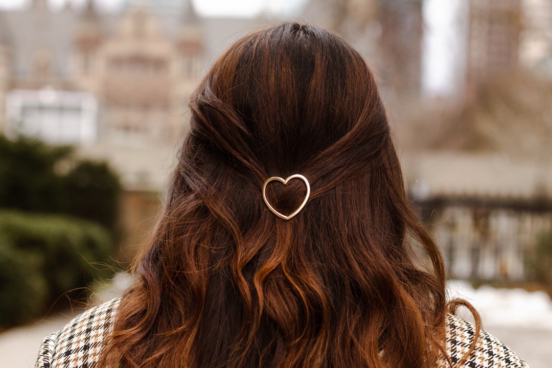 Metal Heart Hair Pin | Heart Hair Clip | Minimalist Hair Pin | Dainty ...