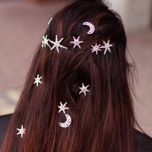 Set of 4 Crystal Star Hair Pins | Celestial Hair Accessory | Celestial ...