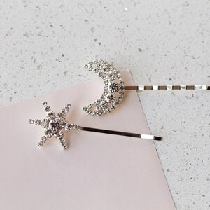 Set of 4 Crystal Star Hair Pins | Celestial Hair Accessory | Celestial ...