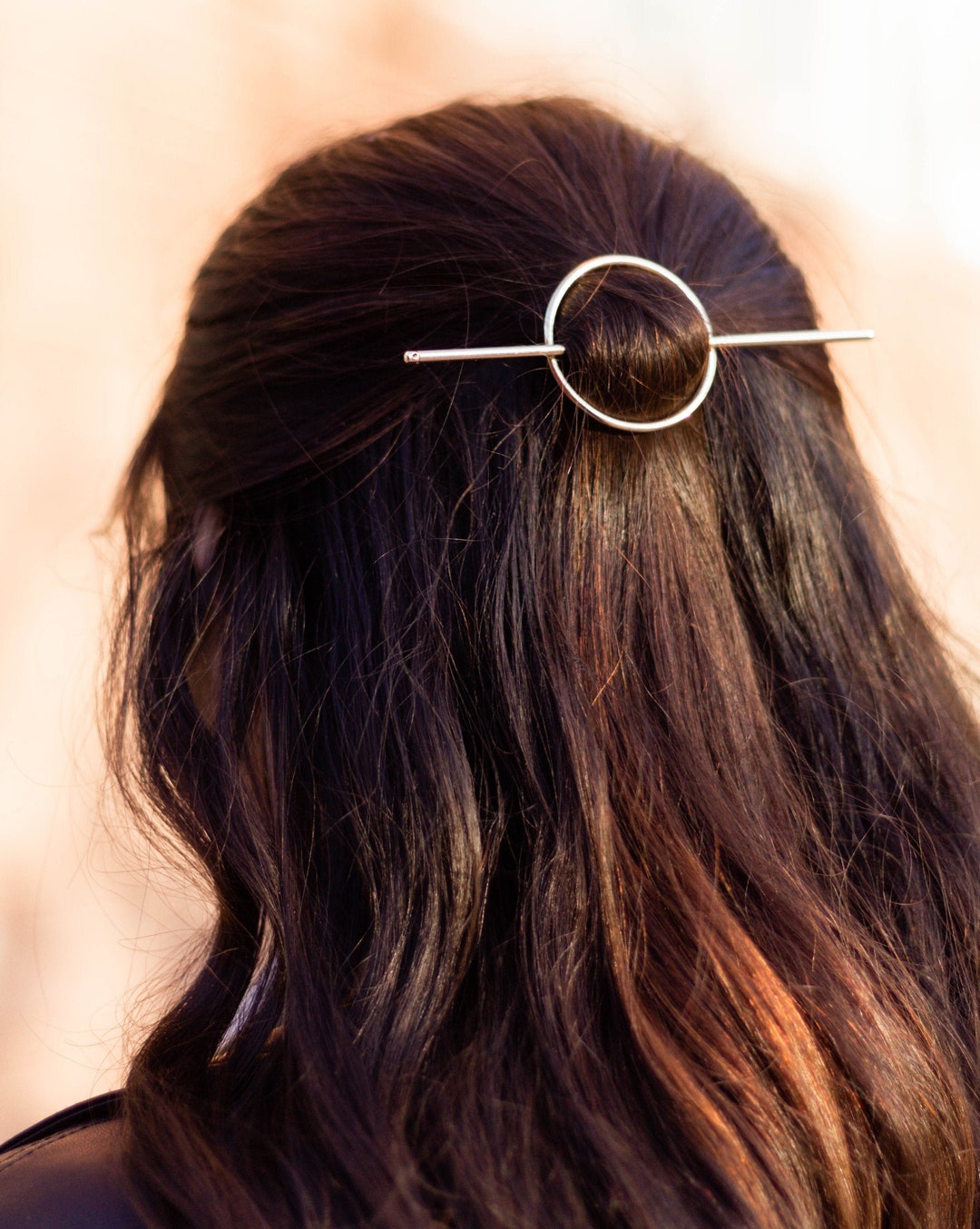 Gold and Silver Minimal Circle Hair Slide | Silver Circle Hair Pin ...