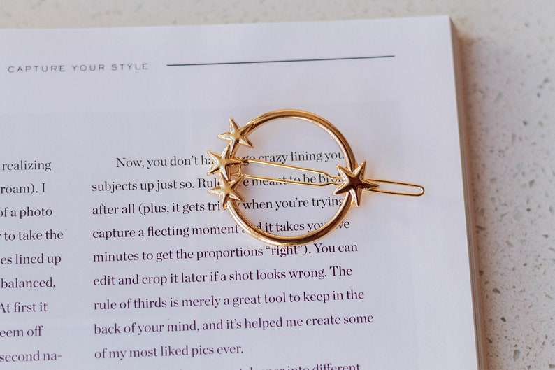 Metal Circle Hair Pin With Star Details | Metal Circle Hair Clip | Star ...