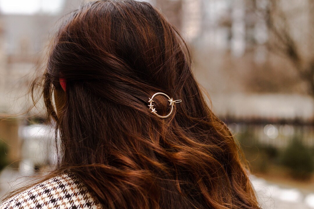 Metal Circle Hair Pin With Star Details | Metal Circle Hair Clip | Star ...
