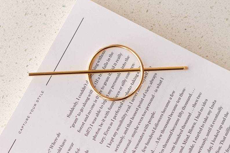 Gold and Silver Minimal Circle Hair Slide | Silver Circle Hair Pin ...