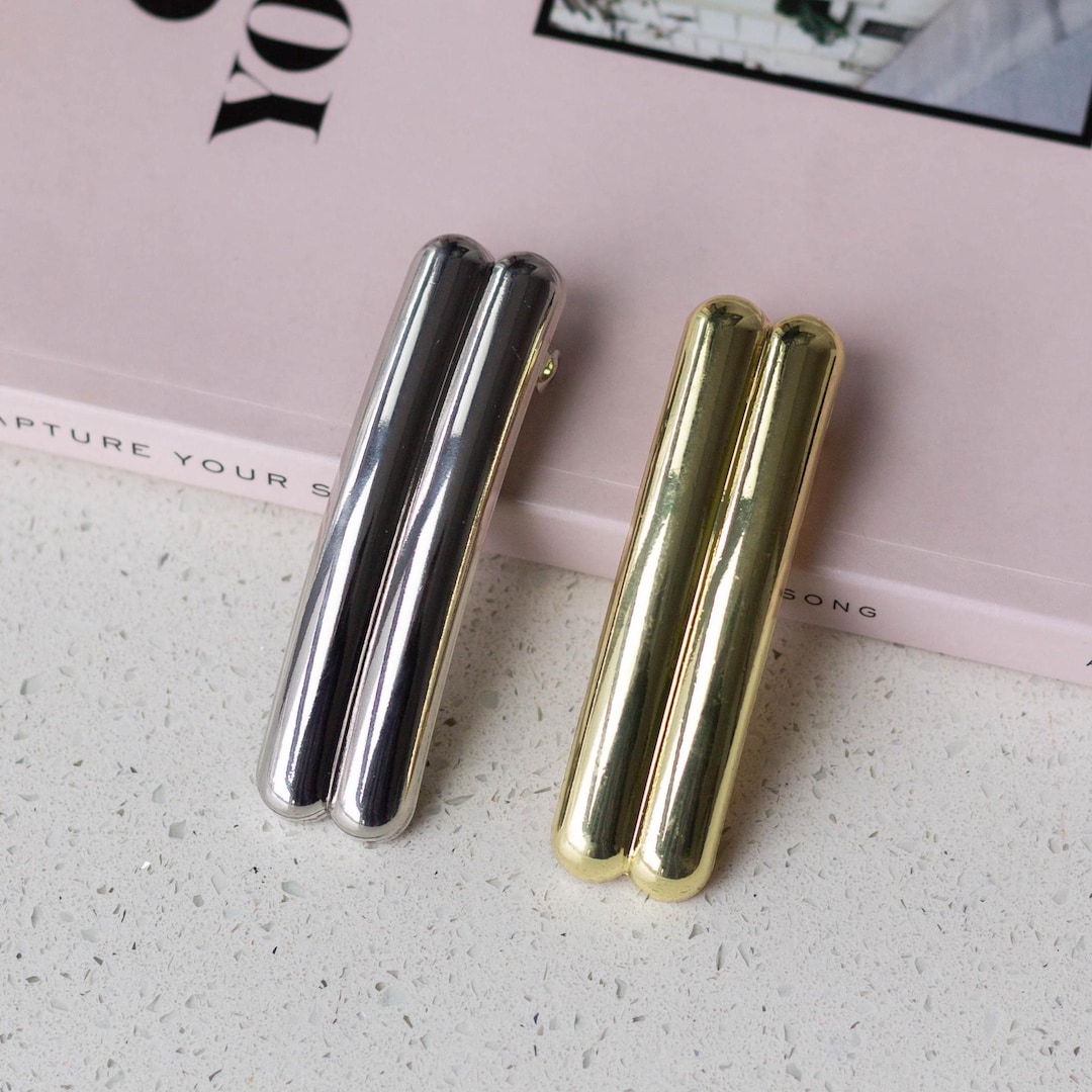 Metal Double Bar Barrette | Metal Hair Accessories for Women | Vintage ...
