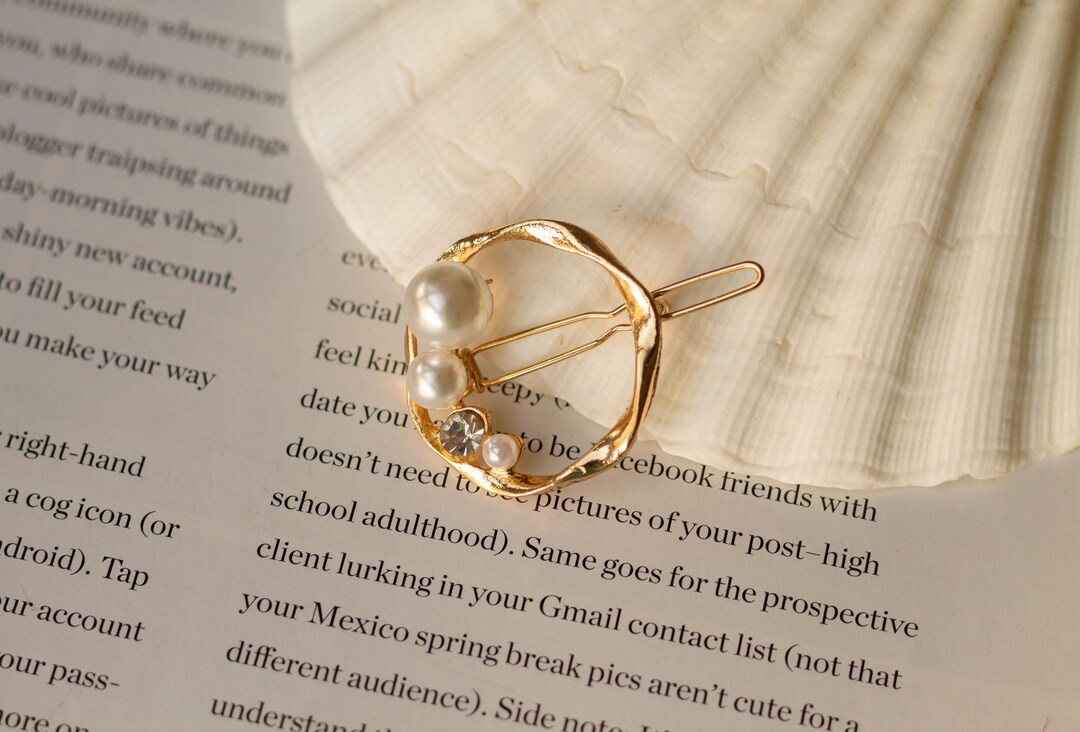 Mini Pearl Gem Circle Hair Pin | Hair Accessory Elegant | Hair ...