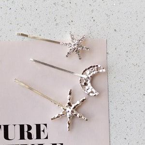 Set of 4 Crystal Star Hair Pins | Celestial Hair Accessory | Celestial ...