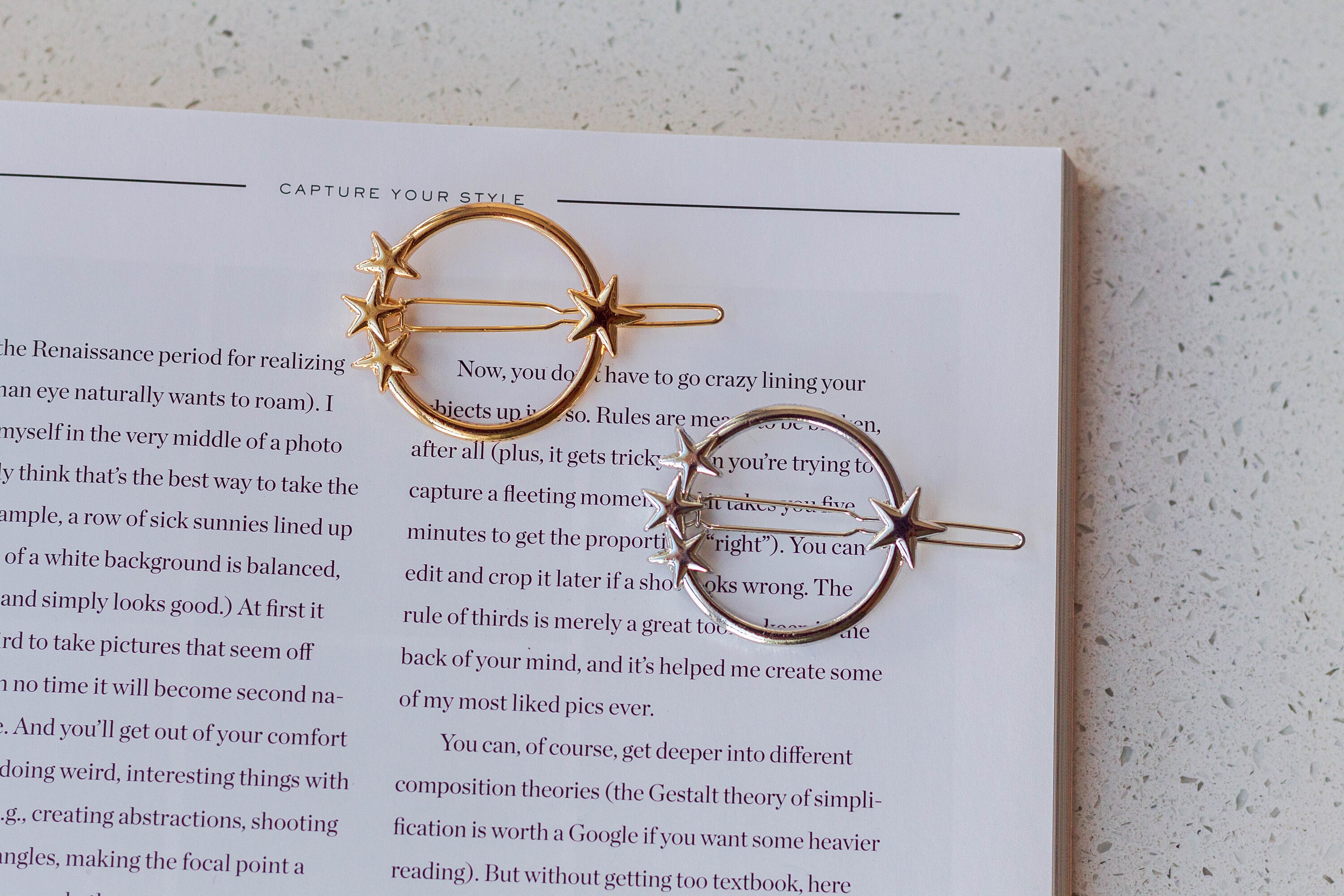 Metal Circle Hair Pin With Star Details | Metal Circle Hair Clip | Star ...