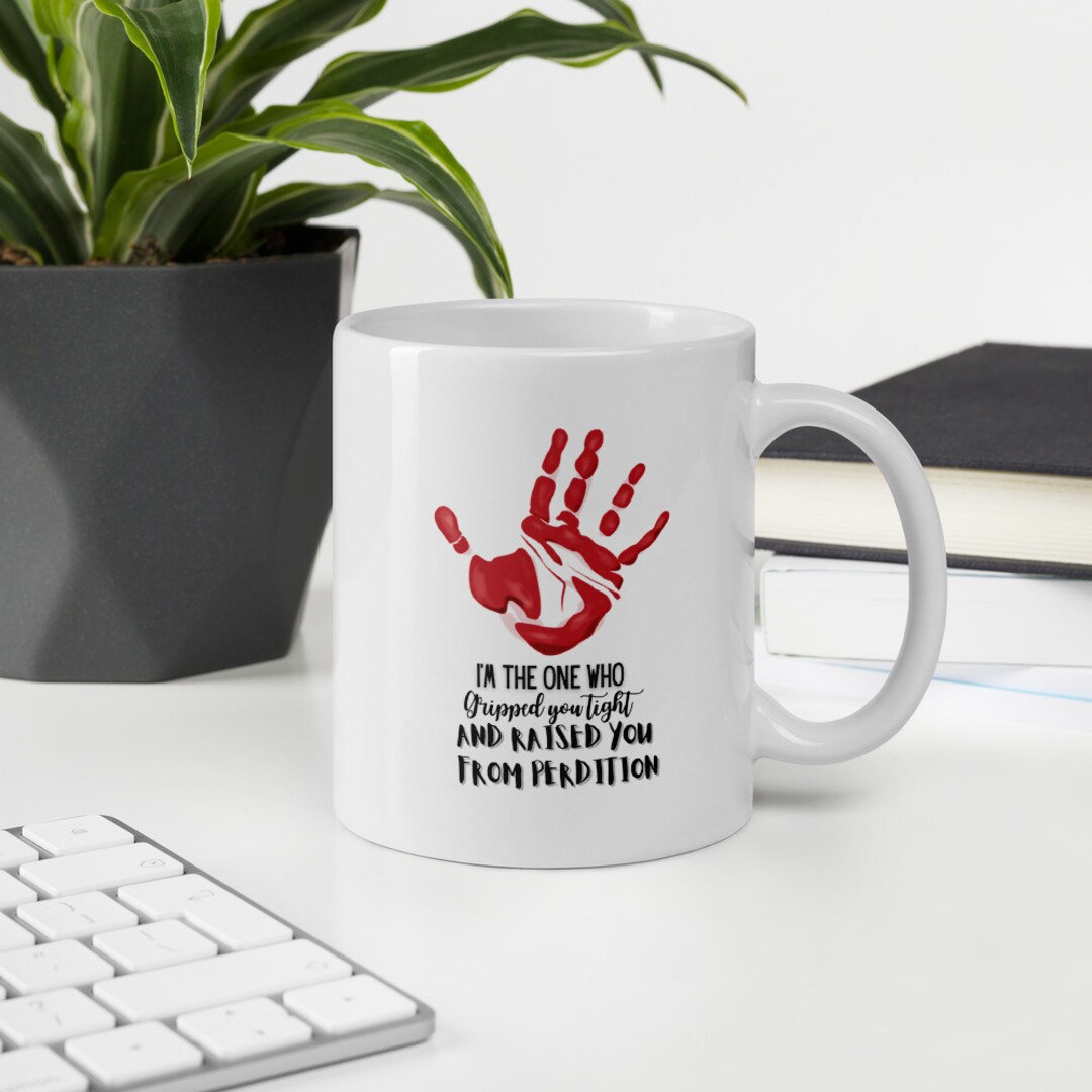 Supernatural Show Mug, Castiel Angel Hand Print I'm the One Gripped You ...