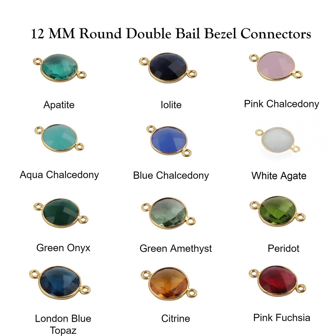 Double Bail Loop Connectors 12 MM Round Shape Bezel - Etsy