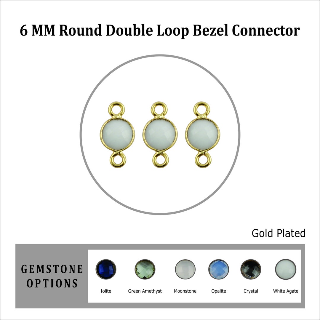 6 MM Round Checker Cut Connectors Gemstone Bezel Link - Etsy