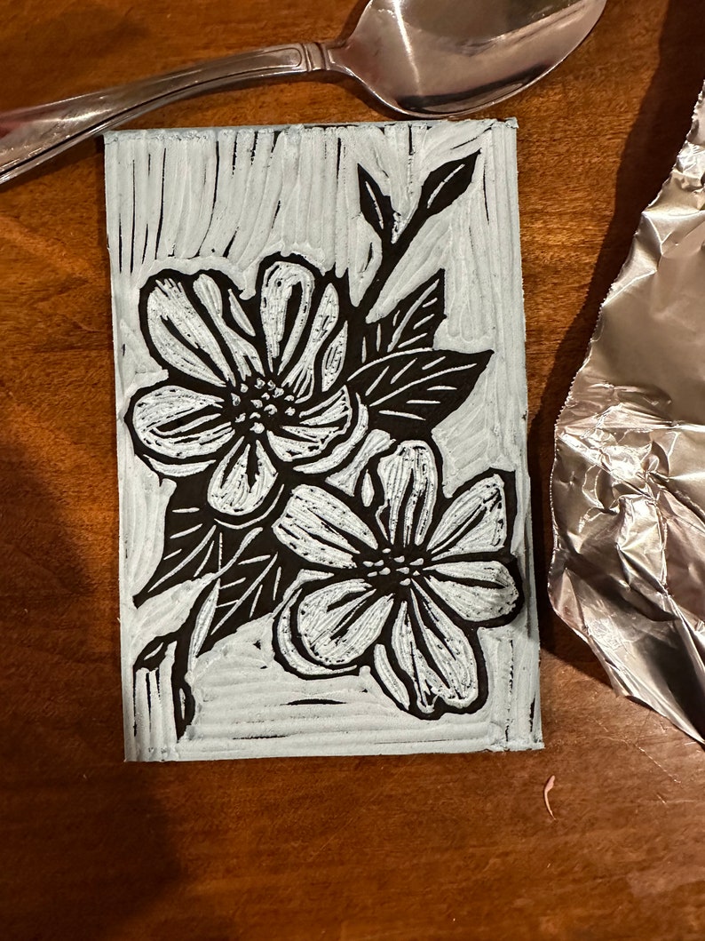 Magnolia Flower Lino Print - Etsy