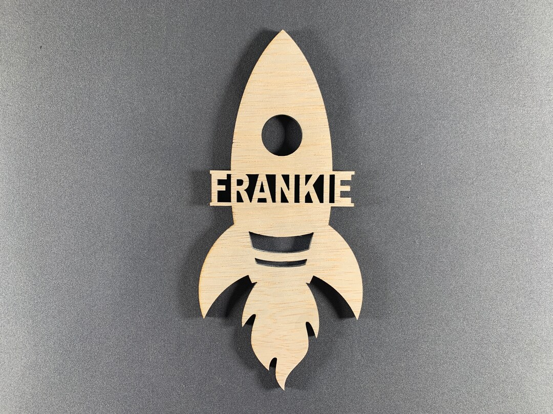 Rocket Name Cutout Sign Bedroom Door Sign Nursery Decor Boy - Etsy