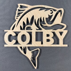 Wood Fish Wall Sign, Bedroom Door Sign, Man Cave Sign, Boy Room Decor ...