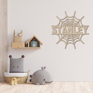 Spider Web Name Sign, Boy Room Decor, Nursery Decor, Spiderman ...