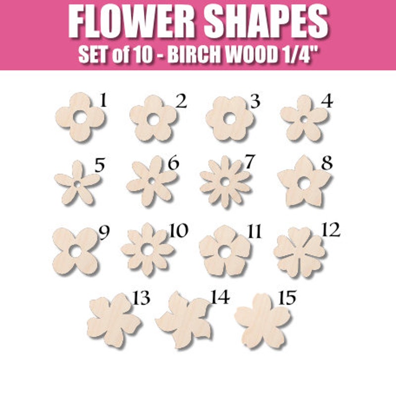 Wood Flower Shapes - Etsy