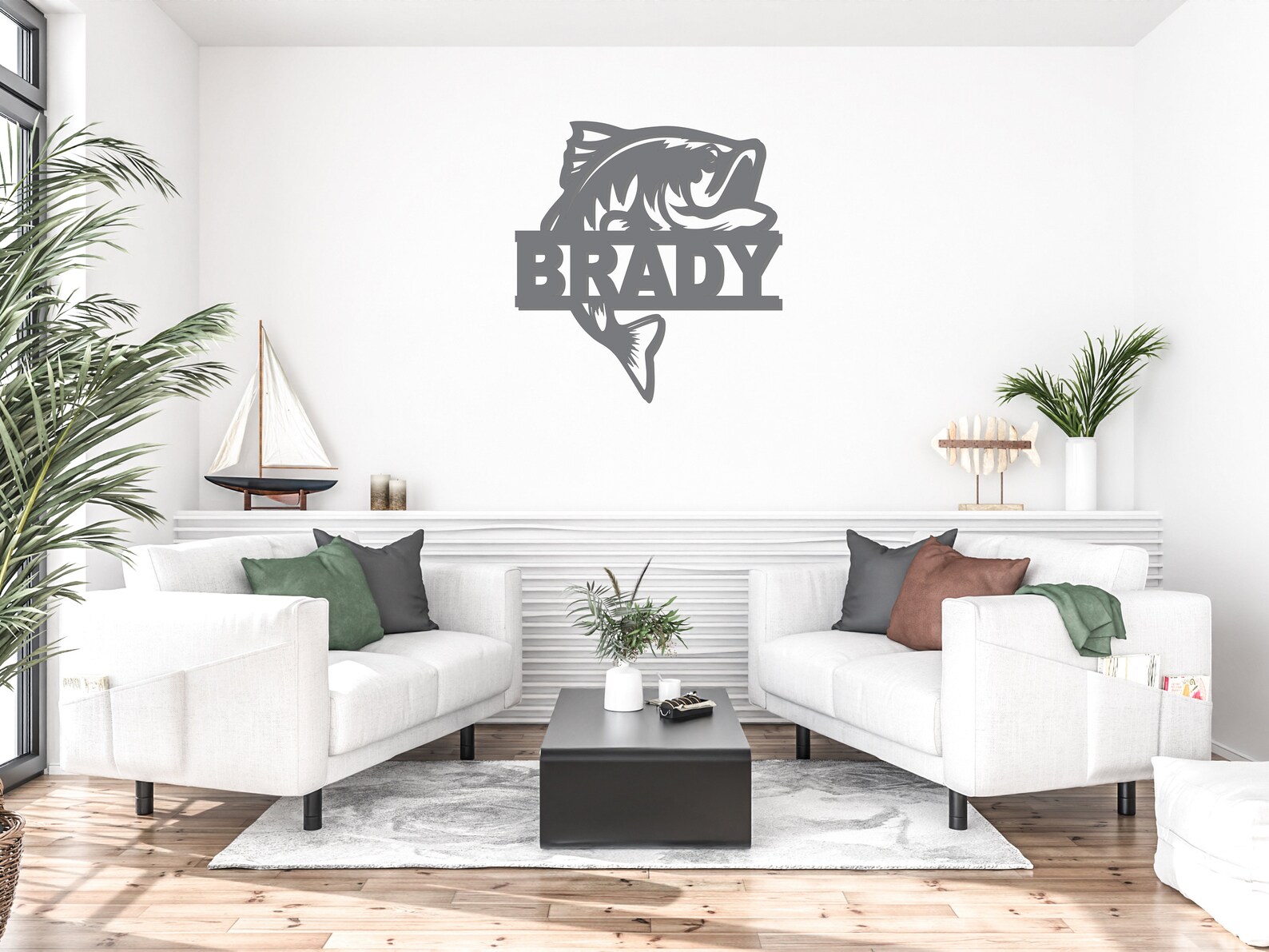 Wood Fish Wall Sign Bedroom Door Sign Man Cave Sign Boy | Etsy