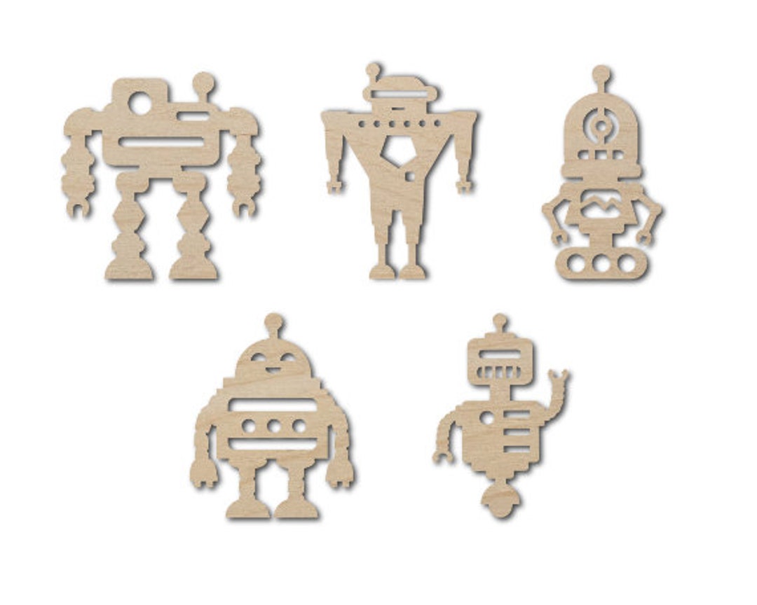 Set of 5 Robots, Bedroom Door Sign, Nursery Decor, Boy Room Decor - Etsy