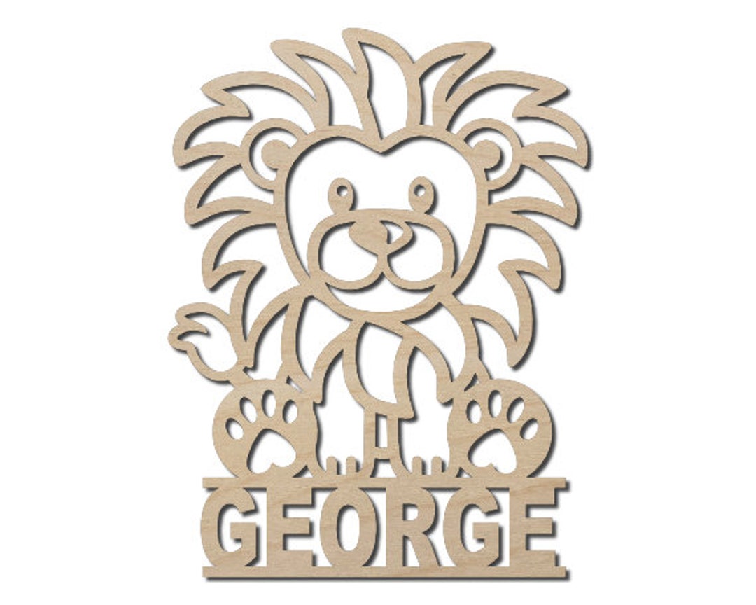 Lion Name Sign, Personalized Lion Sign, Wood Sign, Name Sign, Lion ...