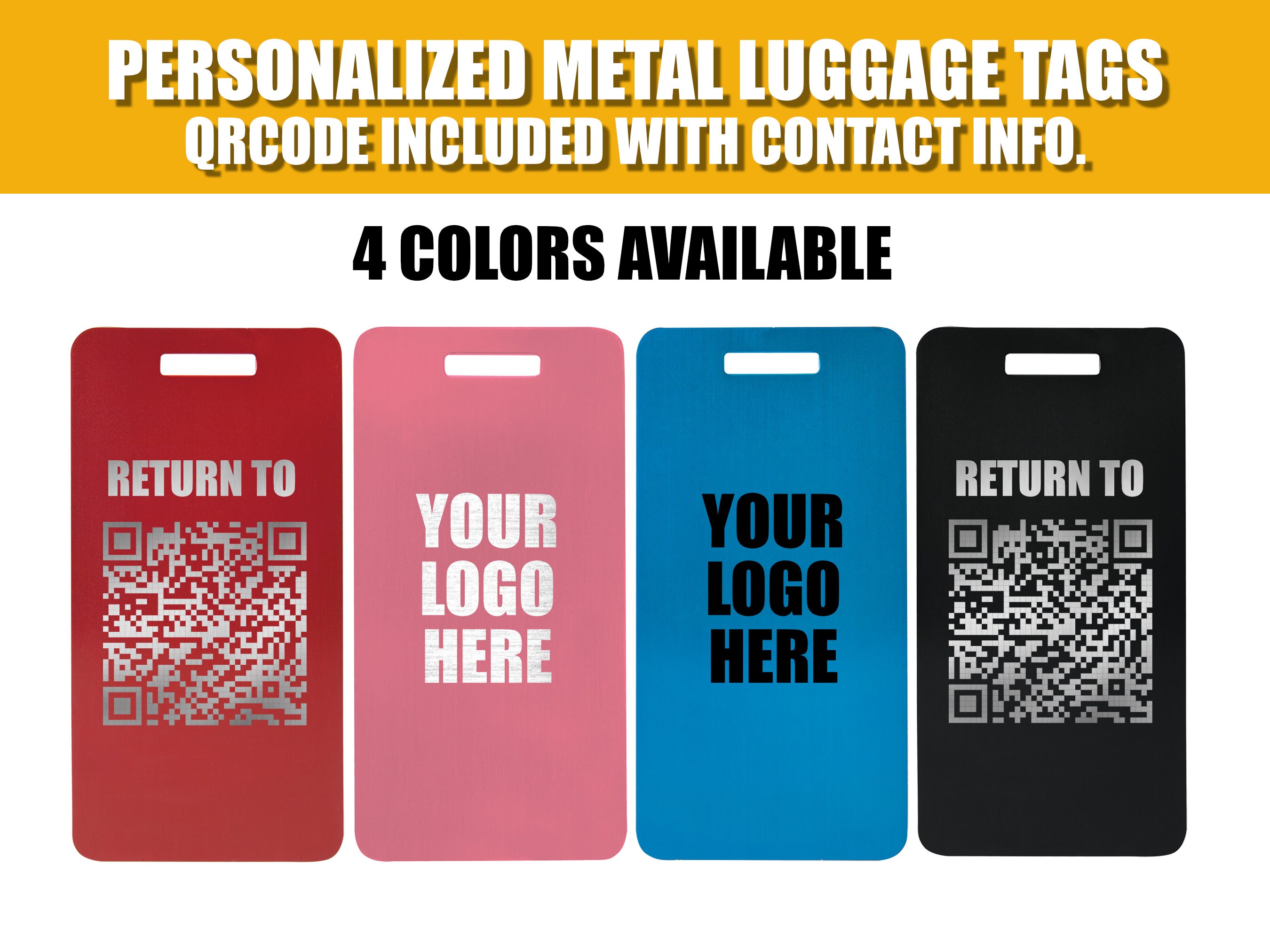 Personalized Luggage Tag Your Own Logo With QRCODE - Etsy