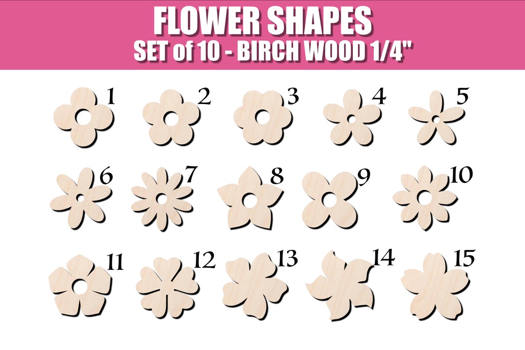Wood Flower Shapes for Your Crafting Projects. Flower Wall - Etsy