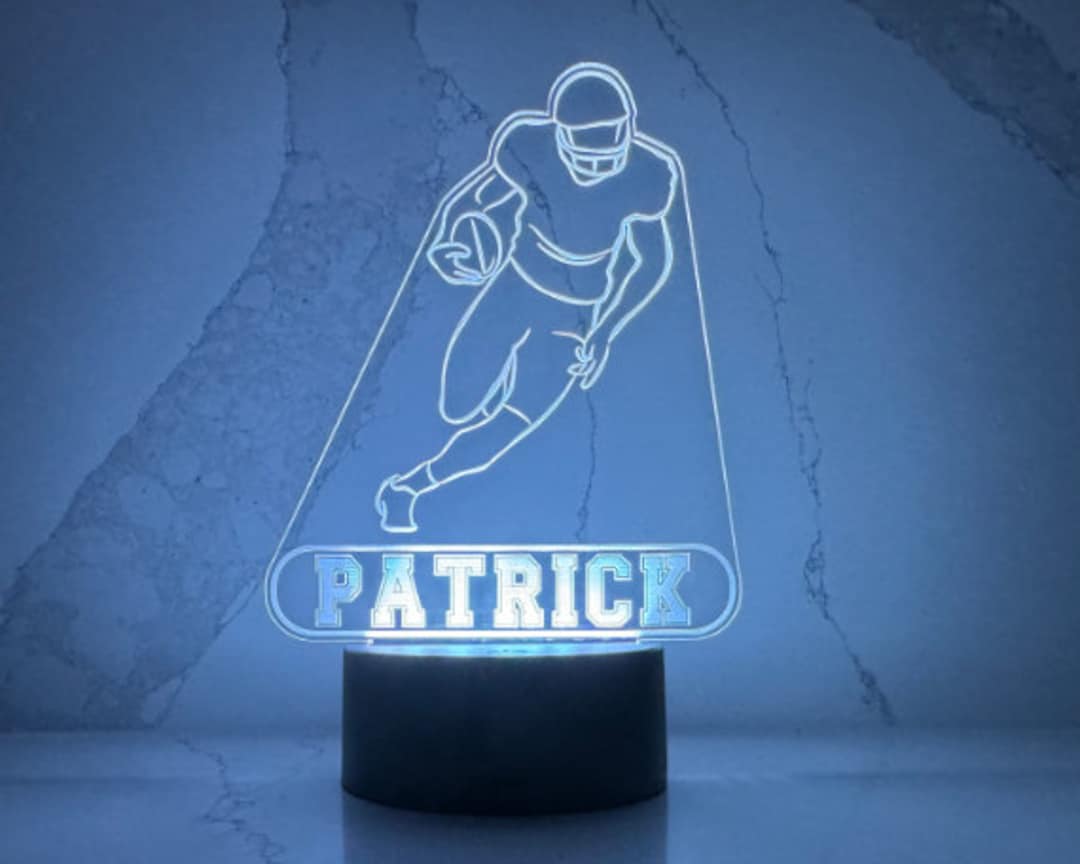 Personalized Football LED Night Light: Kids Room Decor - Etsy