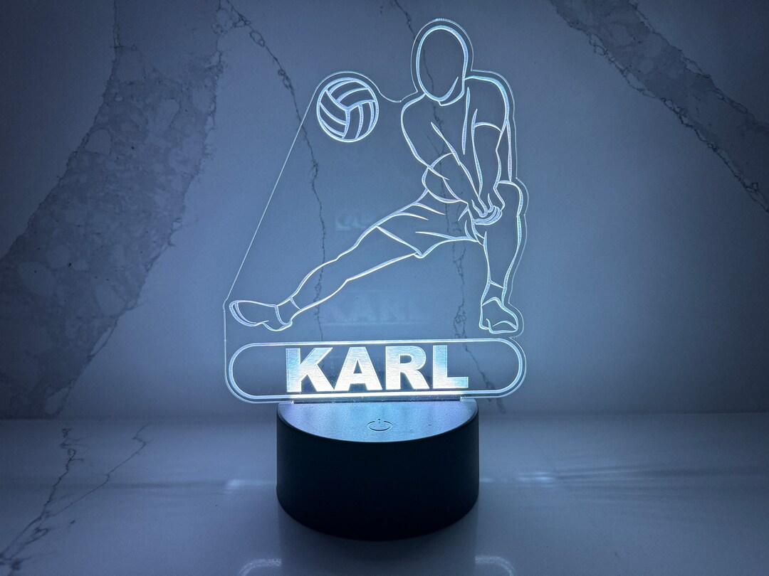 Personalized Volleyball LED Night Light for Kids' Room. LED Light Base ...