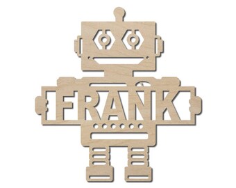 Name Sign, Robot Kids Room Sign, Boys Room Decor, Personalized Wood ...