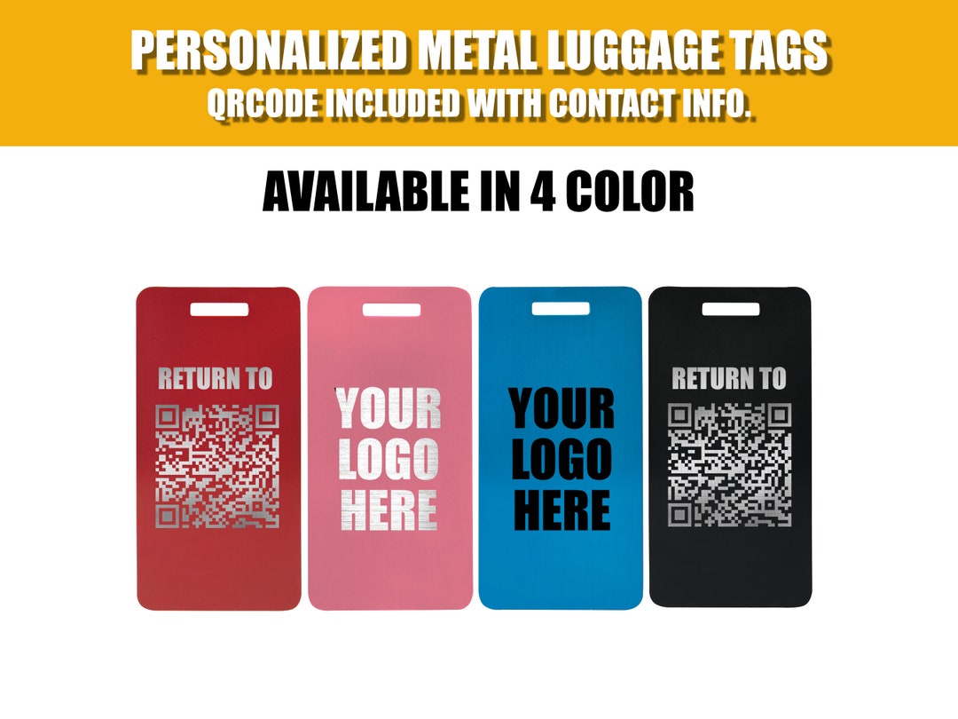 Personalized Luggage Tag - Your Own Logo With QRCODE - Aluminum Tag - Etsy