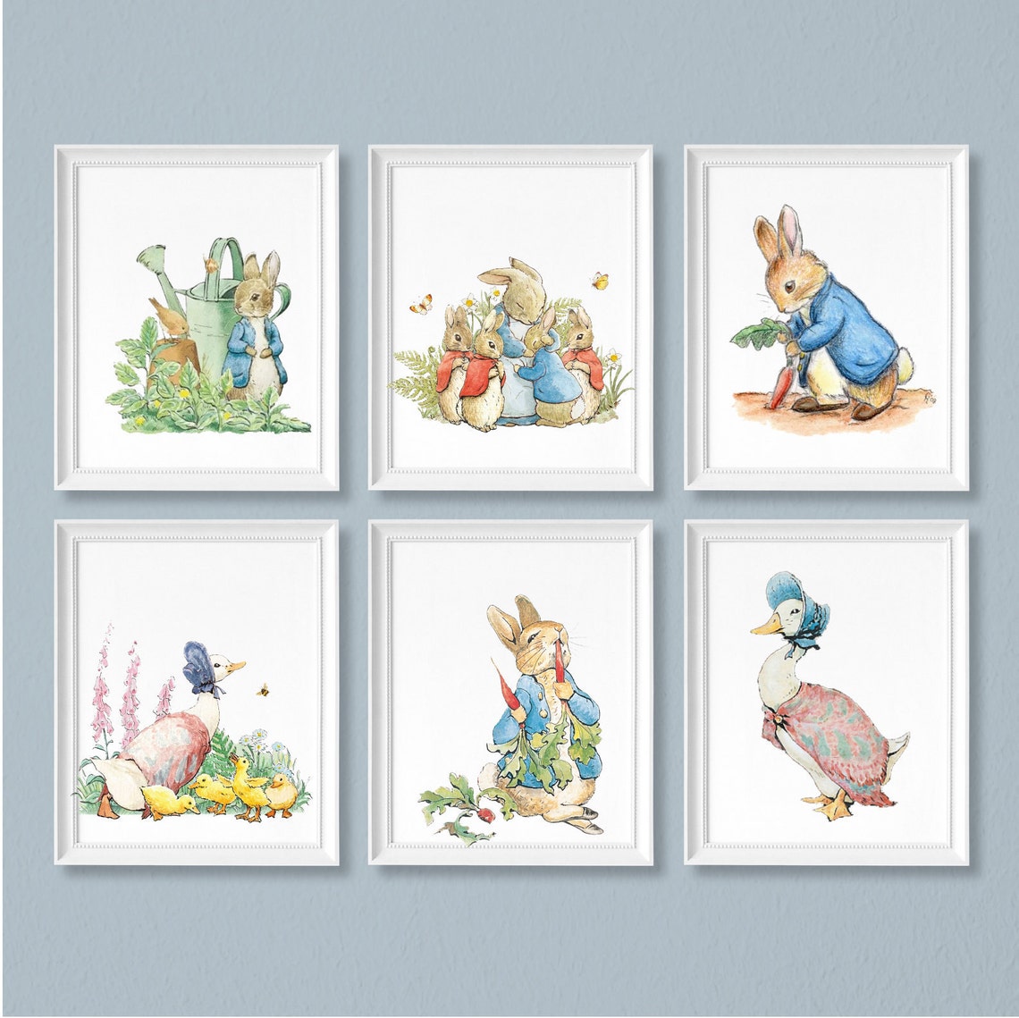 Peter Rabbit Prints Vintage Nursery Prints Christening Gift | Etsy